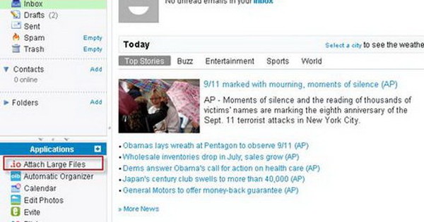 Đính kèm file 100MB trong Yahoo! Mail - Tuổi Trẻ Online